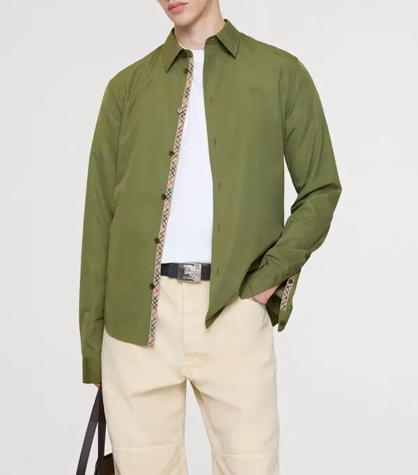 Burberry Cotton Poplin Ekd Shirt - Green