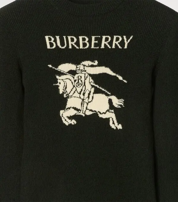 Burberry Wool-silk Ekd Sweater - Black
