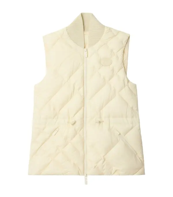 Burberry Water-resistant Quilted Gilet - White