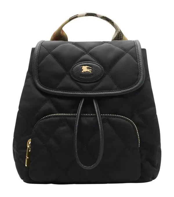 Burberry Mini Quilted Horseshoe Backpack - Black