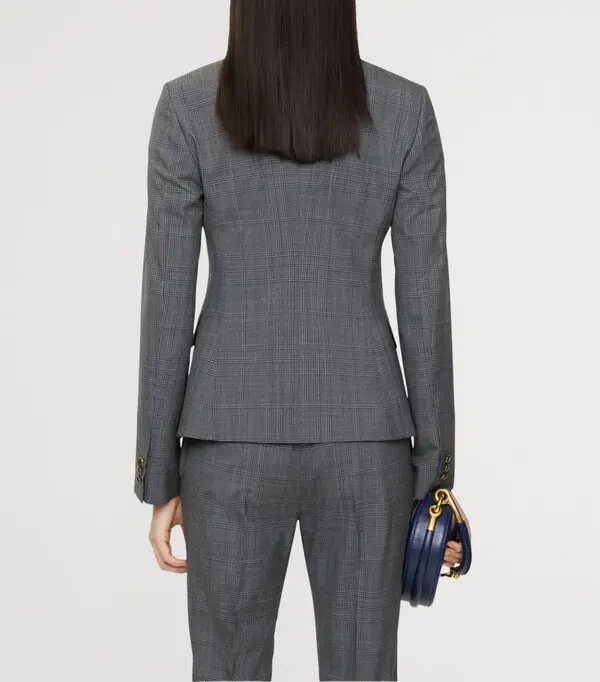 Burberry Wool Prince Of Wales Check Tailored Blazer