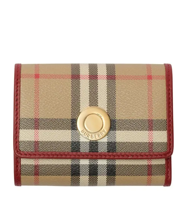 Burberry Small Check Folding Wallet - Burgundy