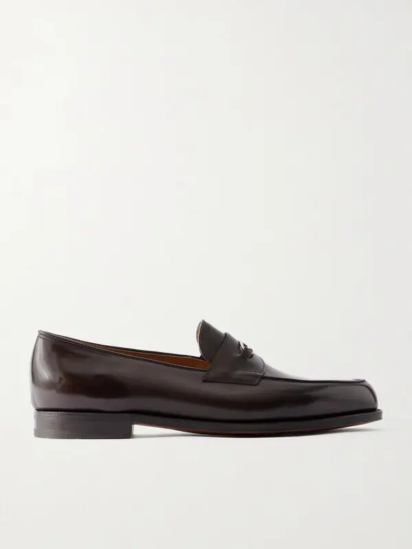 John Lobb Lopez Embellished Leather Loafers - Brown