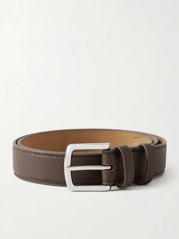 George Cleverley 3cm Full-grain Leather Belt - Brown