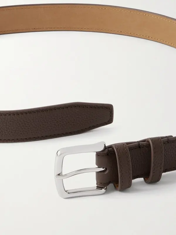 George Cleverley 3cm Full-grain Leather Belt - Brown