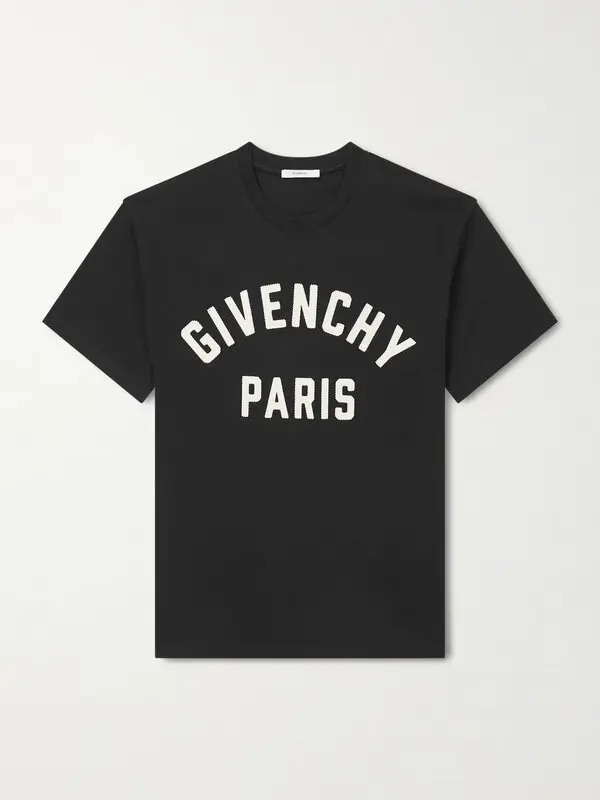 Givenchy Logo-appliquéd Cotton-jersey T-shirt - Black