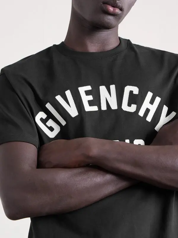 Givenchy Logo-appliquéd Cotton-jersey T-shirt - Black