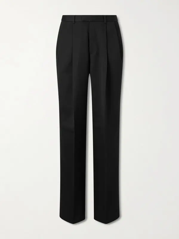 Givenchy Straight-leg Pleated Grain De Poudre Wool Trousers