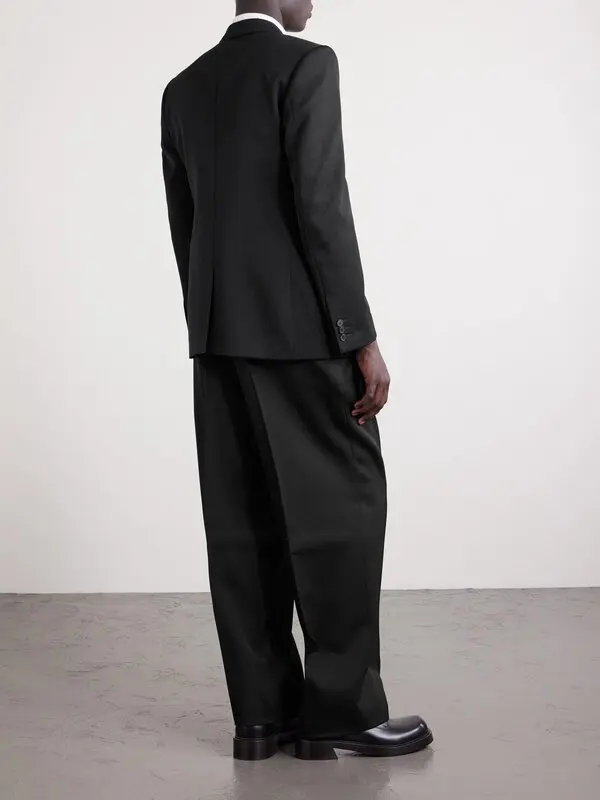 Givenchy Straight-leg Pleated Grain De Poudre Wool Trousers