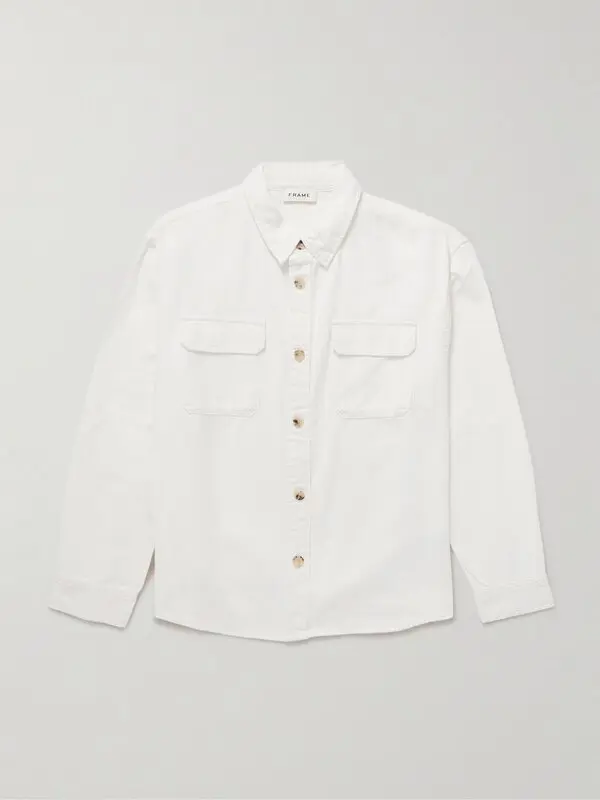 FRAME Cotton-twill Overshirt - Neutrals
