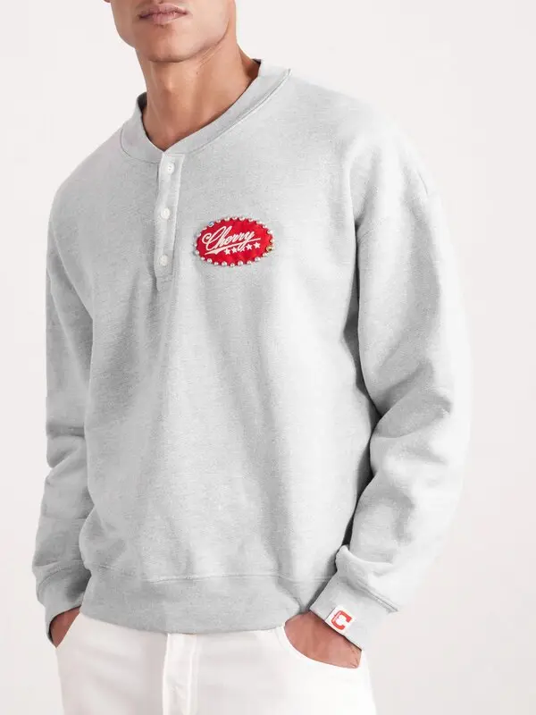 CHERRY LOS ANGELES Five Star Studded Logo-embroidered Cotton-blend Sweater