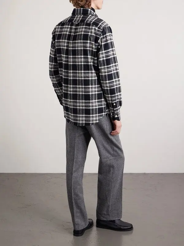 DRAKE'S Checked Cotton-flannel Shirt