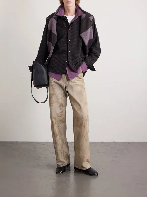 FRAME Checked Cotton And Wool-blend Shirt - Blue