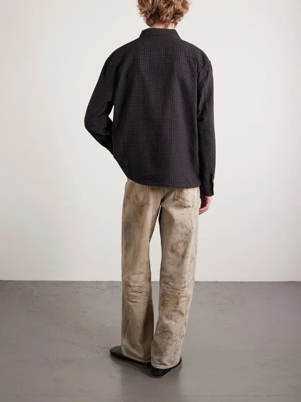 FRAME Checked Cotton And Wool-blend Shirt - Blue