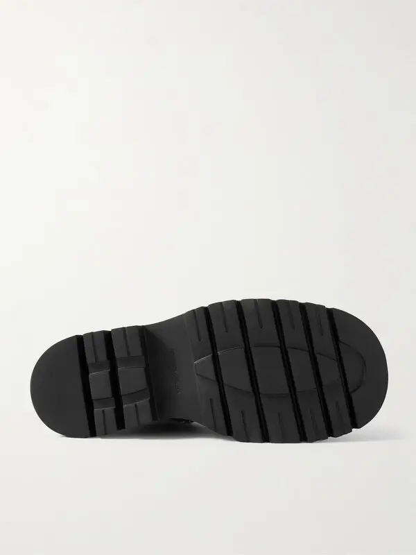 Bottega Veneta Lug Leather-trimmed Suede Hiking Boots
