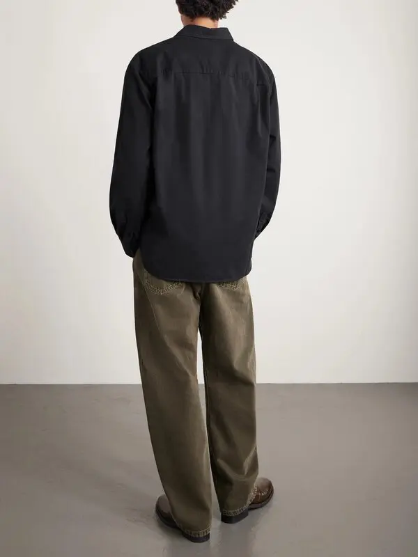 A.p.c. Malo Logo-embroidered Organic Cotton Shirt - Black