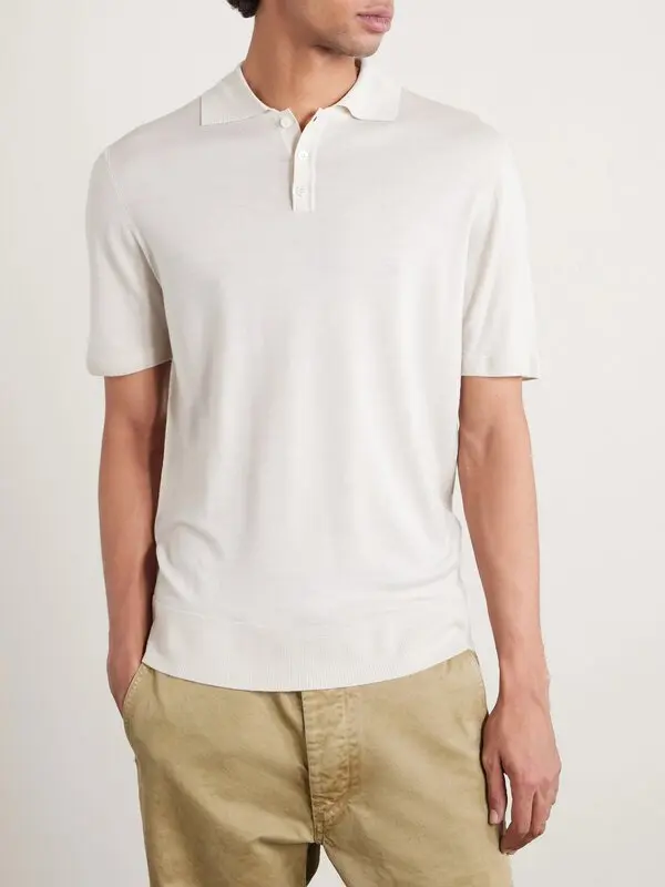 Barena Venezia Marco Merino Wool Polo Shirt - Neutrals