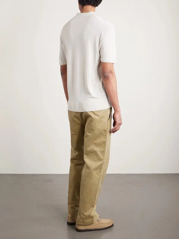 Barena Venezia Marco Merino Wool Polo Shirt - Neutrals