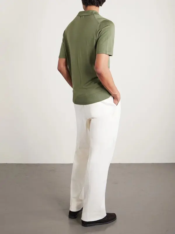 Barena Venezia Marco Merino Wool Polo Shirt - Green