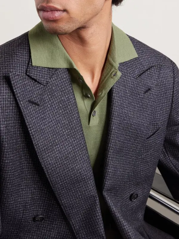 Barena Venezia Marco Merino Wool Polo Shirt - Green