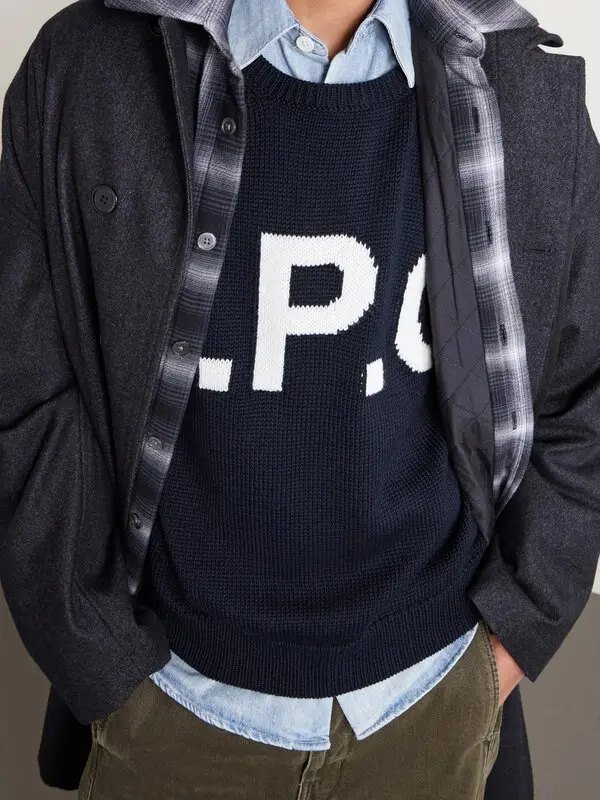 A.p.c. Logo-intarsia Wool-blend Sweater