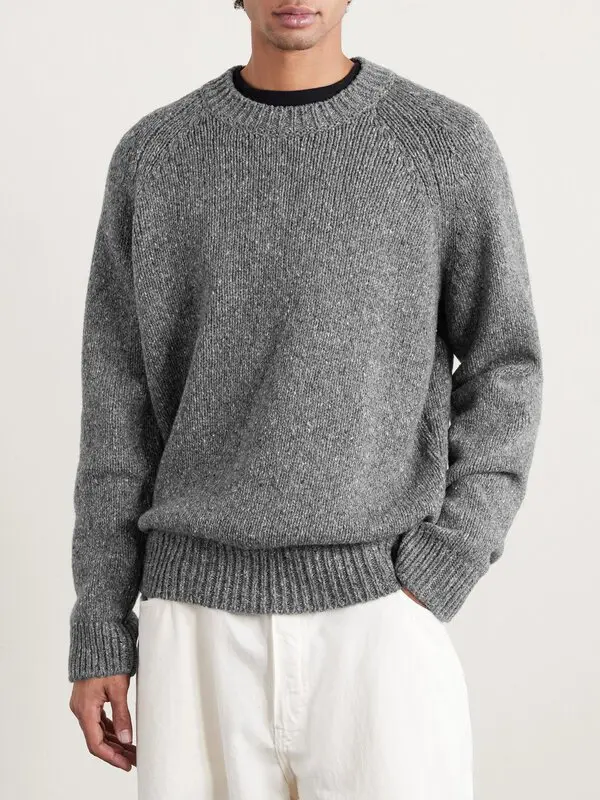 A.p.c. Harris Flecked Virgin Wool Sweater - Gray