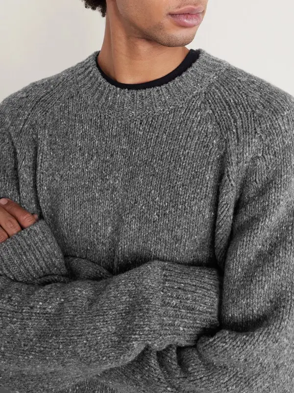 A.p.c. Harris Flecked Virgin Wool Sweater - Gray