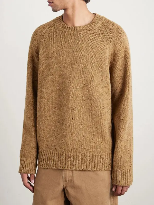 A.p.c. Harris Flecked Virgin Wool Sweater - Brown