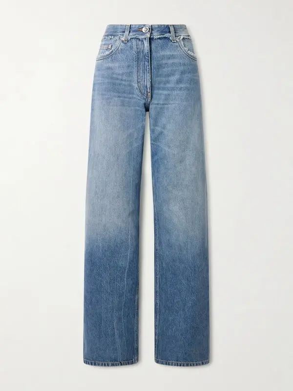 Versace Distressed Mid-rise Straight-leg Jeans