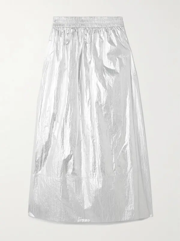 Tibi Metallic Shell Midi Skirt