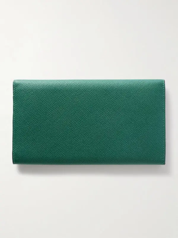 Smythson Marshall Textured-leather Travel Wallet - Green