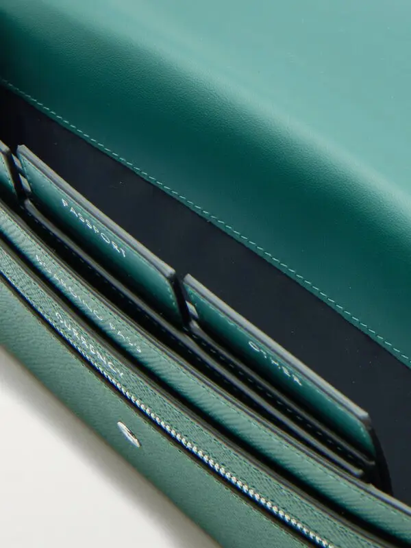 Smythson Marshall Textured-leather Travel Wallet - Green