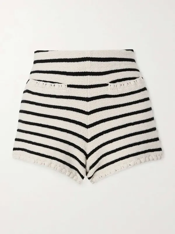 Posse Henry Striped Embellished Knitted Shorts