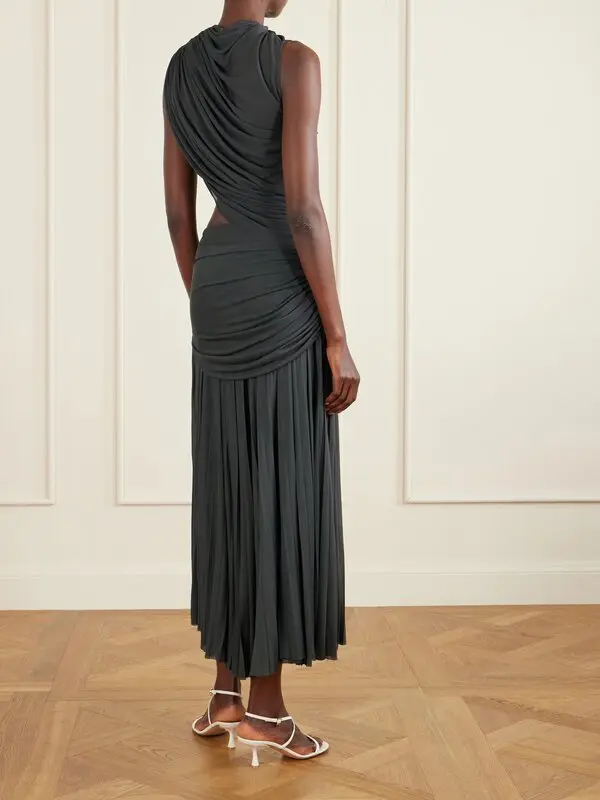 siedrés exclusive alin open-back jersey maxi dress ALINA - Open-back ruched maxi jersey dress by SIEDRÉS main image 1