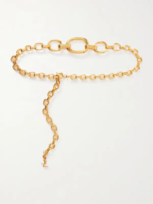 Saint Laurent Tone Chain Belt - Gold