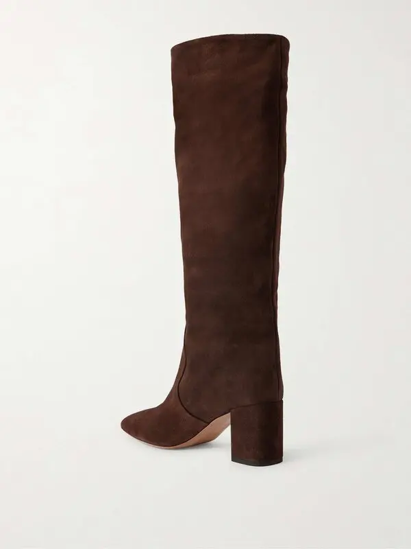 Paris Texas Anja Suede Knee Boots - Chocolate