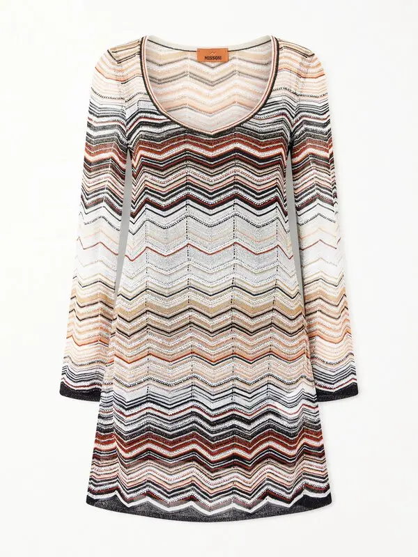 Missoni Mare Sequin-embellished Crochet-knit Mini Dress - Metallic