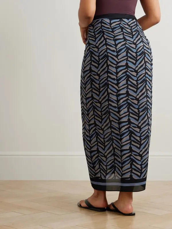 Matteau Printed Silk-georgette Pareo - Blue