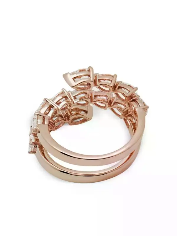 JEWELS AFICIONADO 18k Rose Gold Diamond Twist Ring