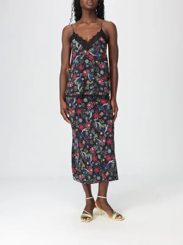 Zadig&Voltaire Floral Print Lace Trim Camisole