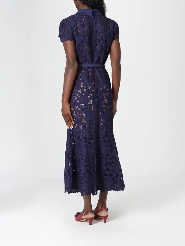 SELF-PORTRAIT Lace Midi Dress - Blue