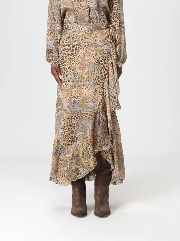 Etro Printed Wrap Skirt - Brown