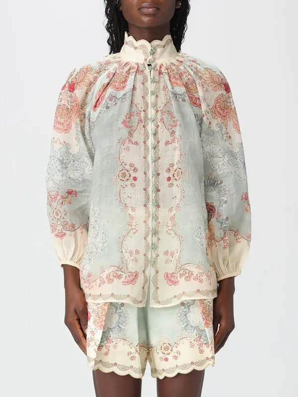 Zimmermann Printed Linen Blend Shirt