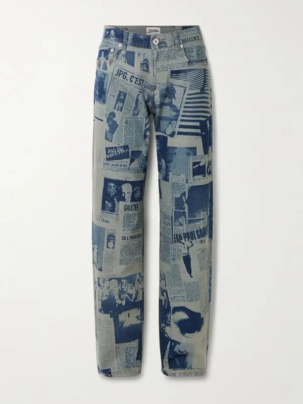 JEAN PAUL GAULTIER Printed High-rise Straight-leg Jeans