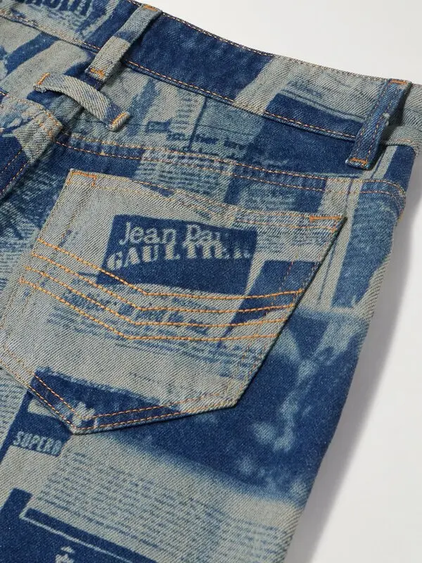 JEAN PAUL GAULTIER Printed High-rise Straight-leg Jeans