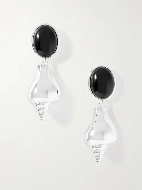 JULIETTA Ponza Silver-plated Onyx Earrings - Black