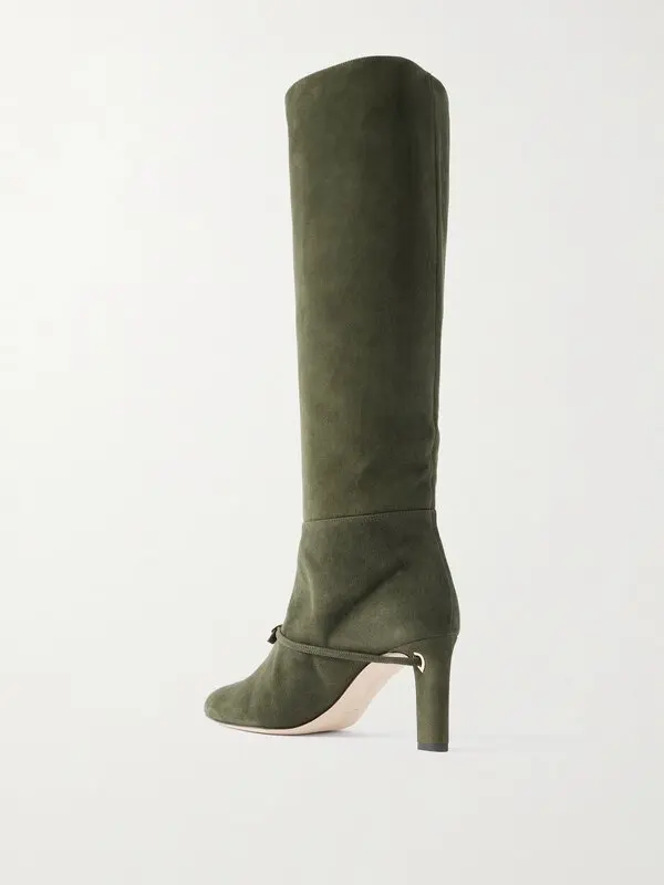Jennifer Chamandi Samuele 85 Buckled Knee Boots - Green