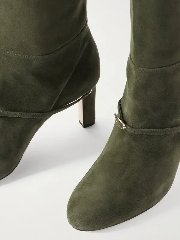 Jennifer Chamandi Samuele 85 Buckled Knee Boots - Green