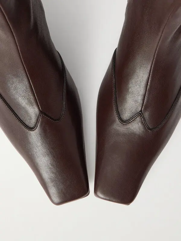 Khaite Nevada Leather Ankle Boots - Brown