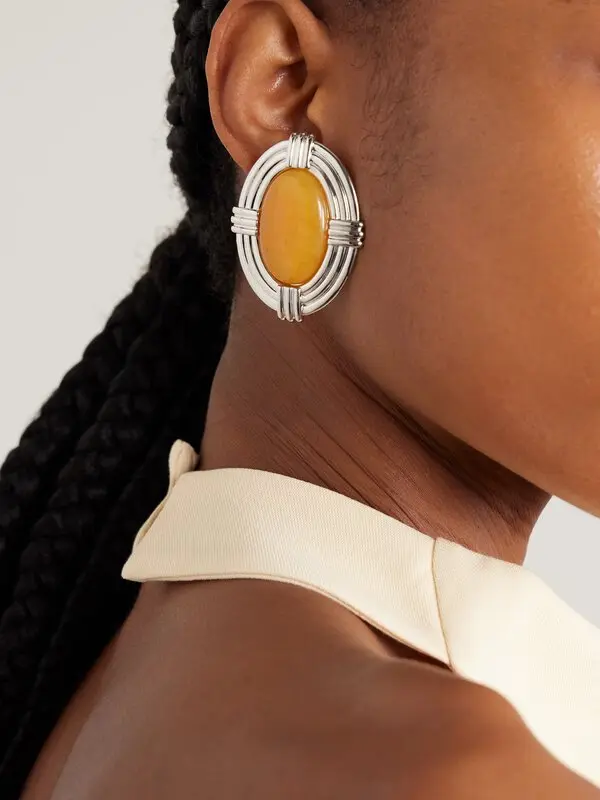 JULIETTA Hera Rhodium-plated Agate Earrings